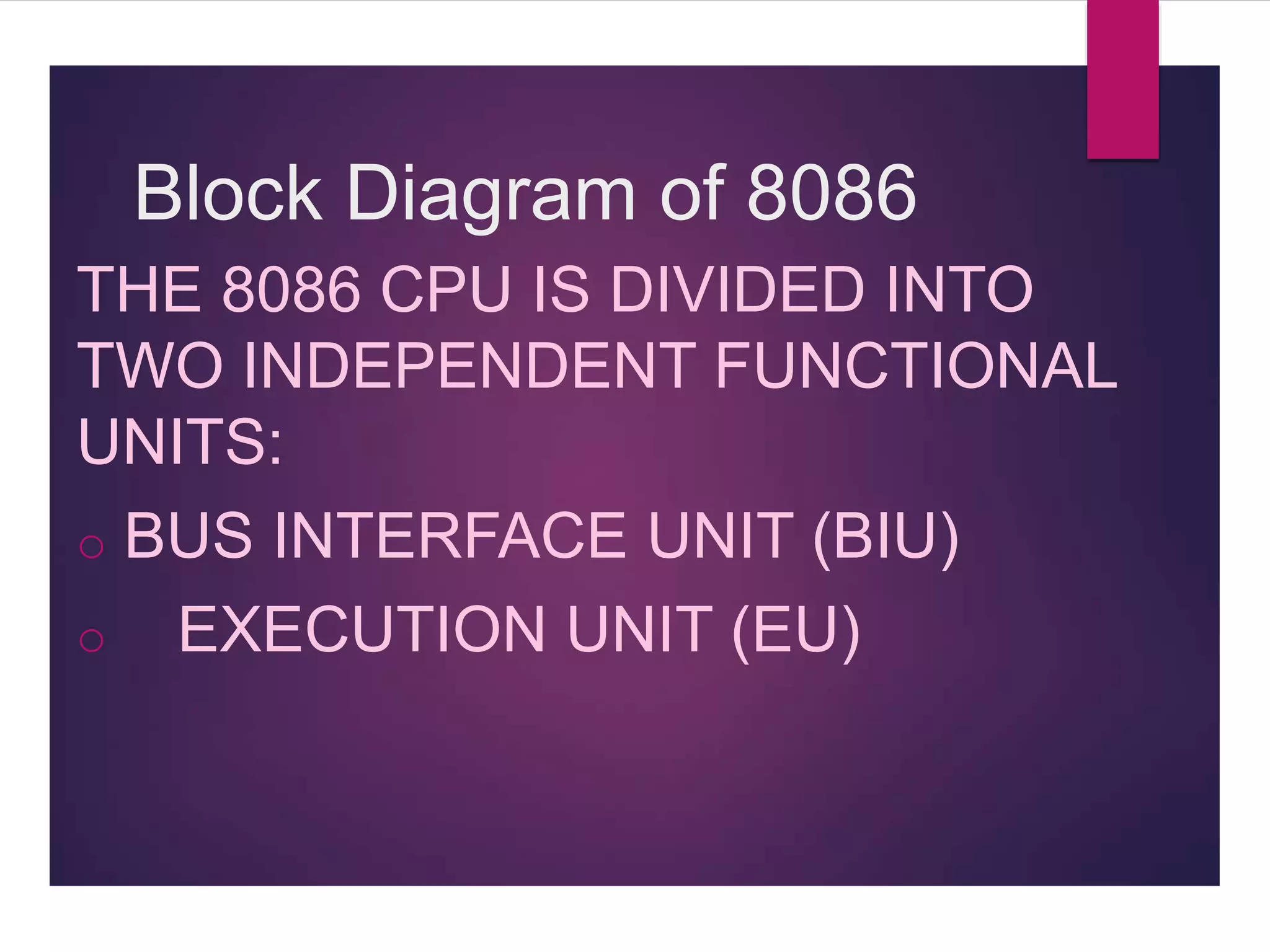block diagram of 8086 | PPTX | Data Storage and Warehousing | Computing