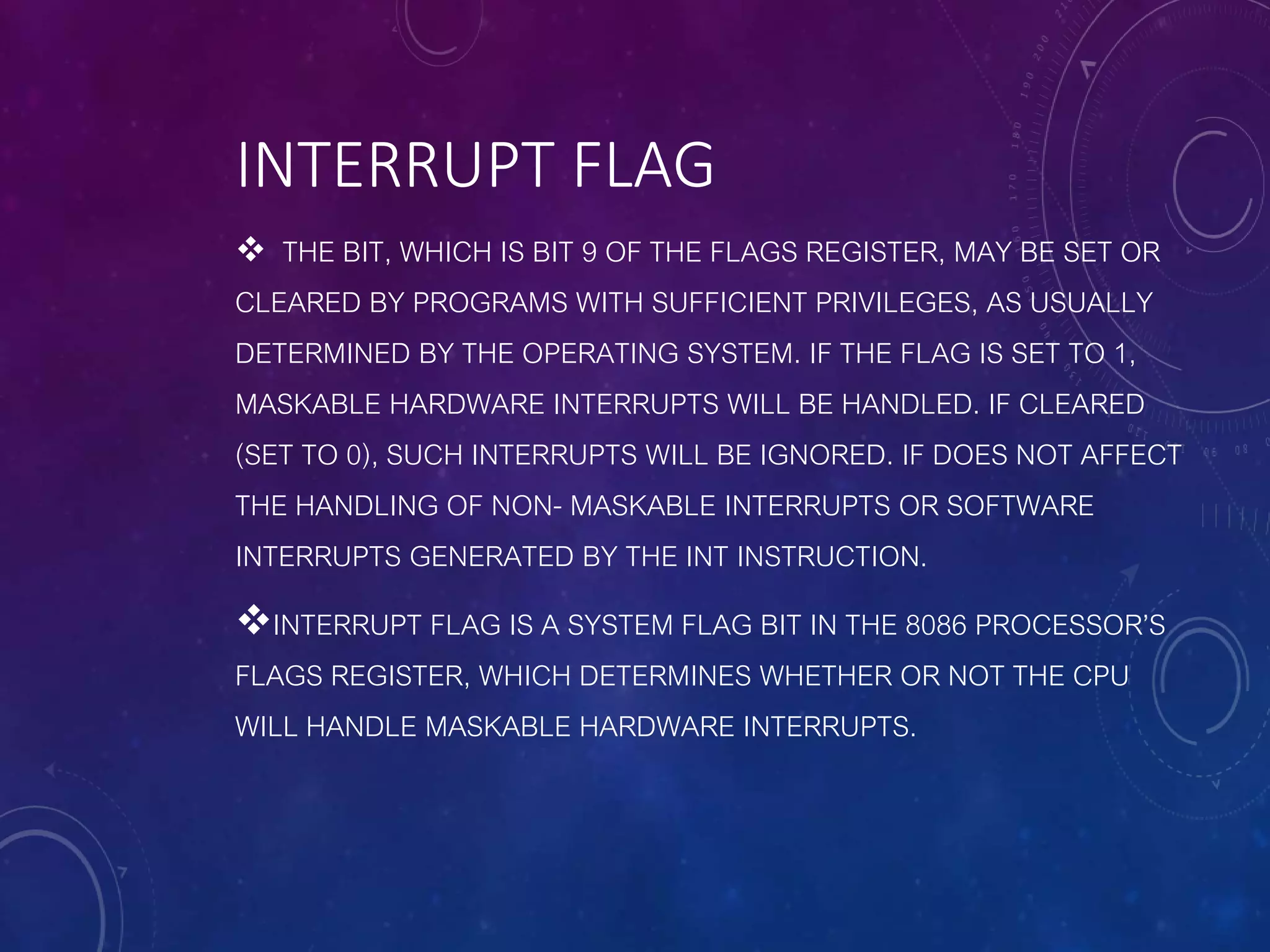 flag register of 8086 | PPTX | Operating Systems | Computer Software and Applications