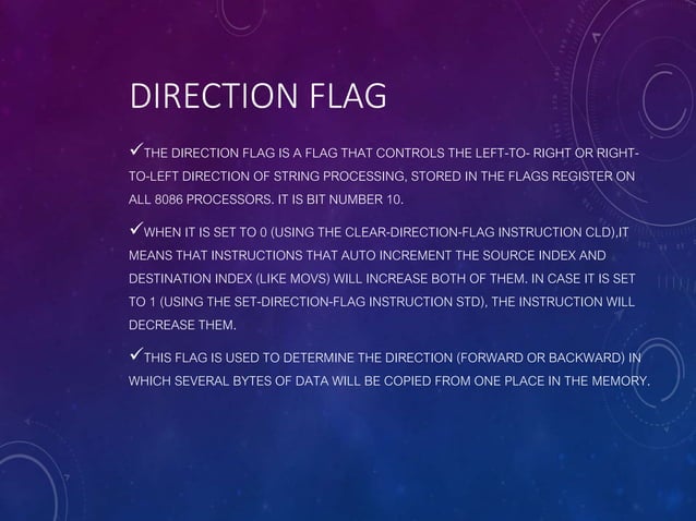 flag register of 8086 | PPTX | Operating Systems | Computer Software ...