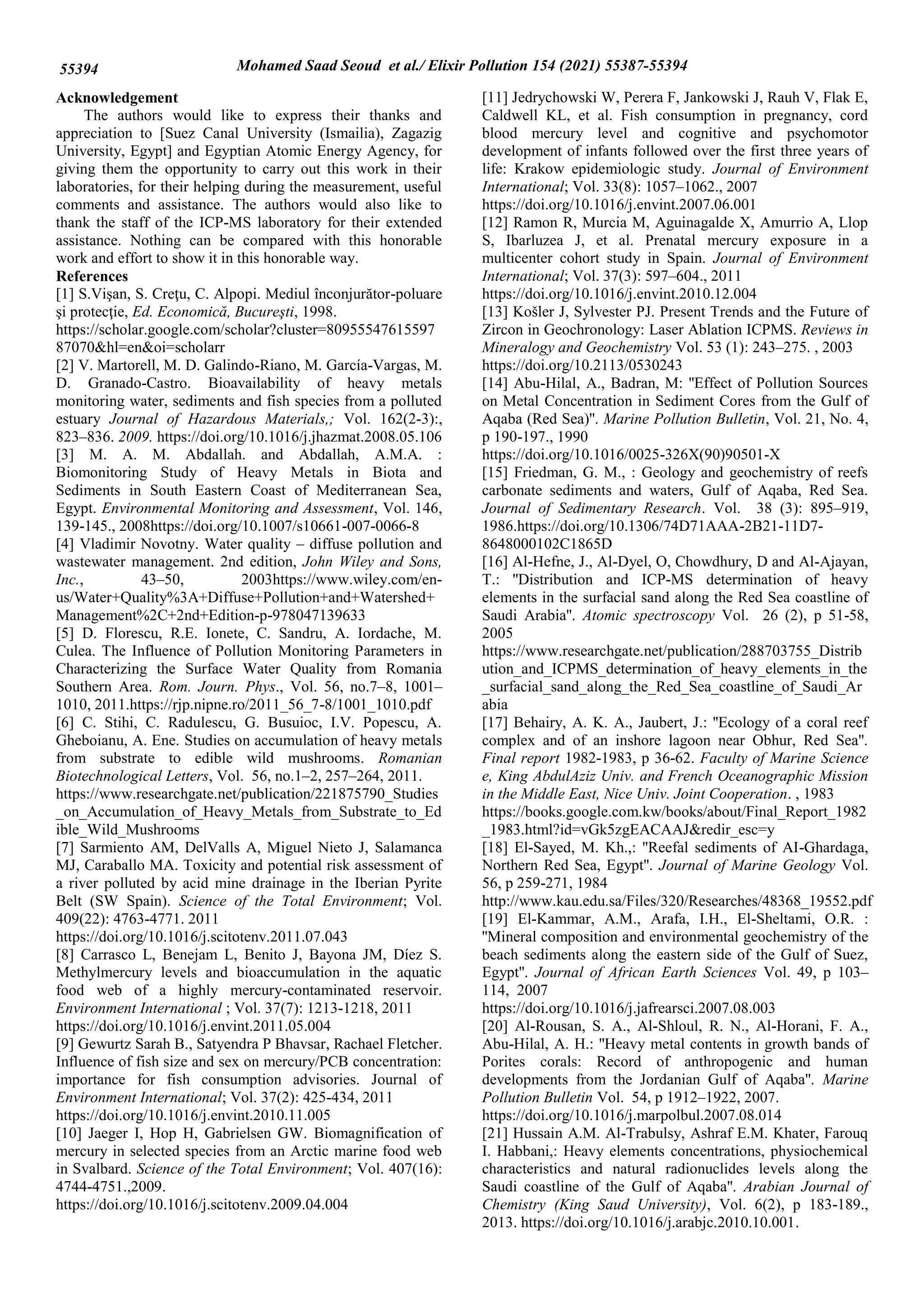 Evaluation of Heavy, Toxic and Trace Metals Contamination in Fish ...