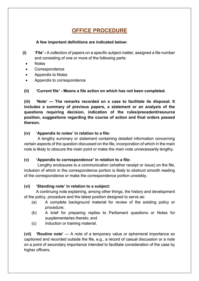 Office Procedure | PDF | Law
