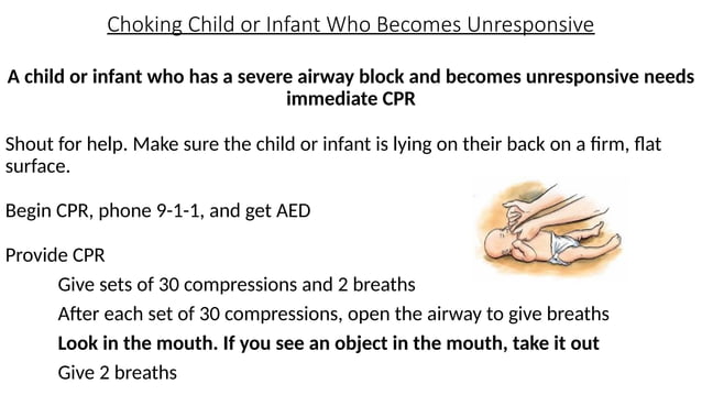 Choking management in adult and children | PPT | First Aid | Injuries