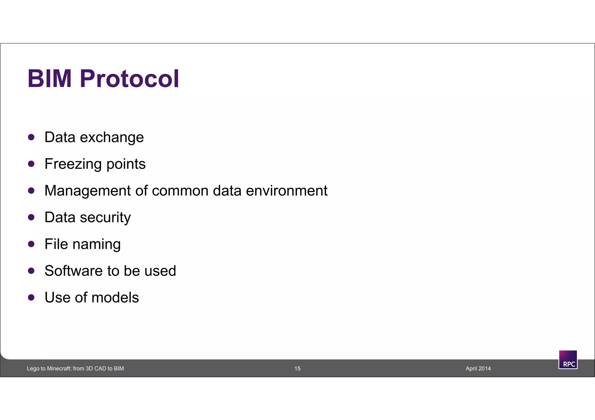 BIM SHOW LIVE 14 - Lego to Minecraft: from 3D CAD to BIM | PDF