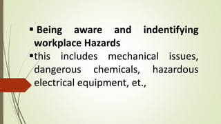 SAFETY IN THE WORKPLACE.pptx | Injuries | Diseases and Conditions