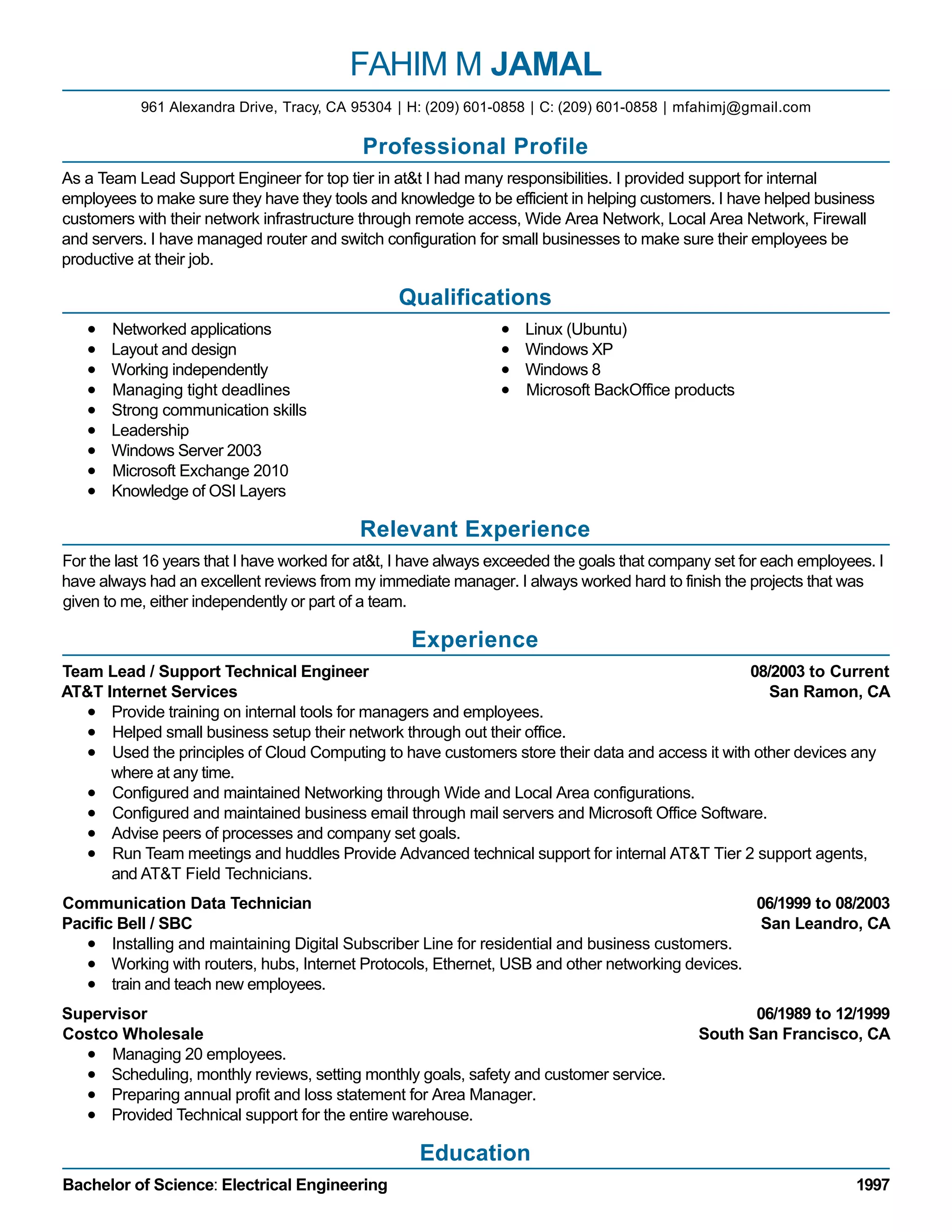 Fahim M Jamal Resume 1 | PDF