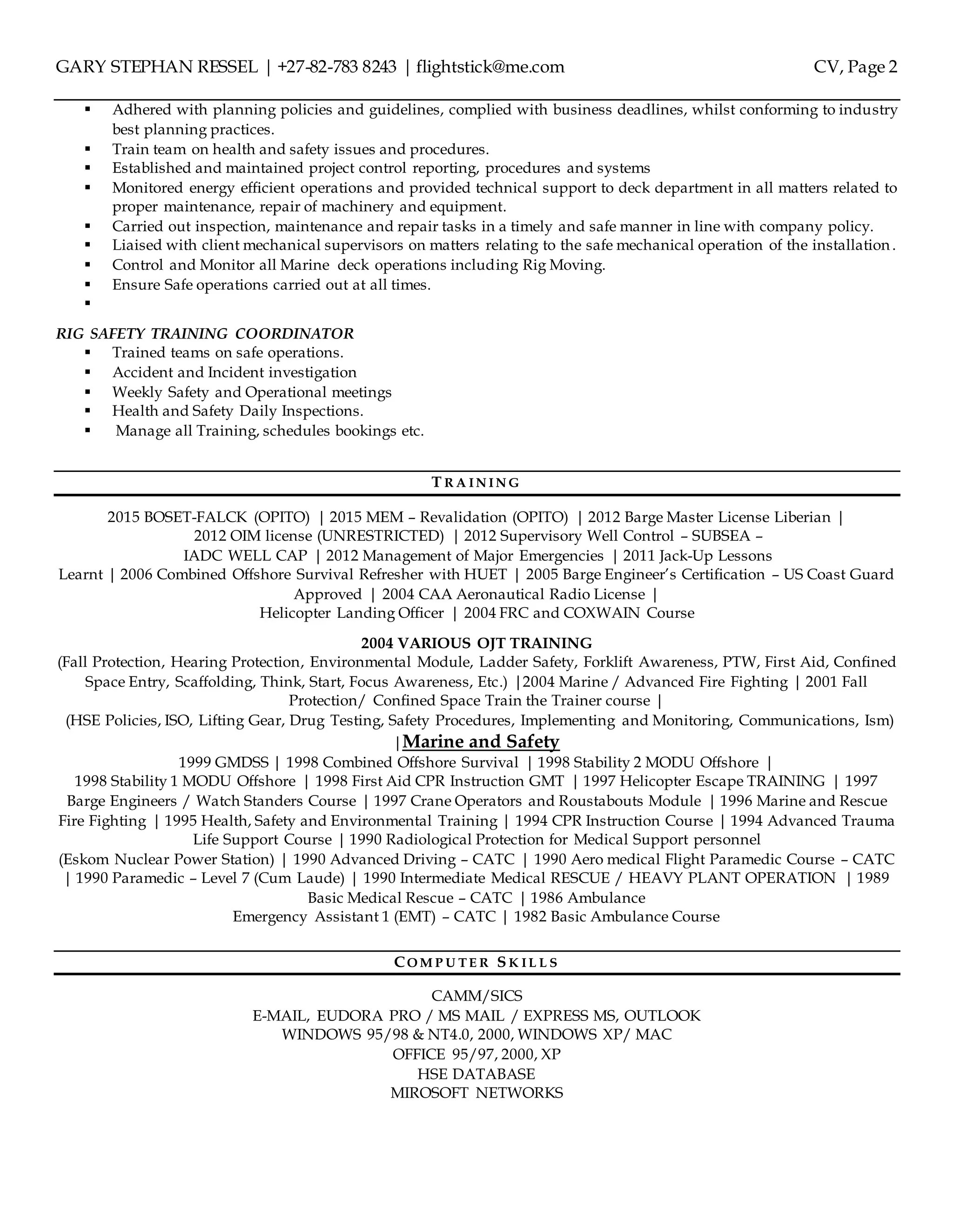 Gary Ressel CV -New | PDF