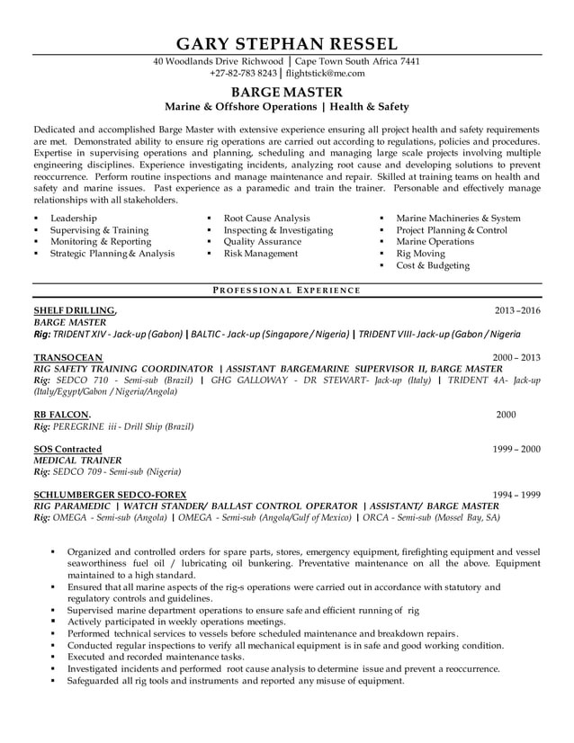 Gary Ressel CV -New | PDF