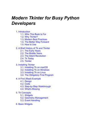 Modern Tkinter For Busy Python Developers Mark Roseman | PDF