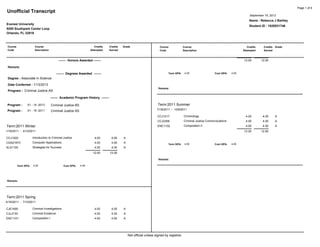 Bachelor's Degree Unofficial Transcript-rebecca.bartley | PDF