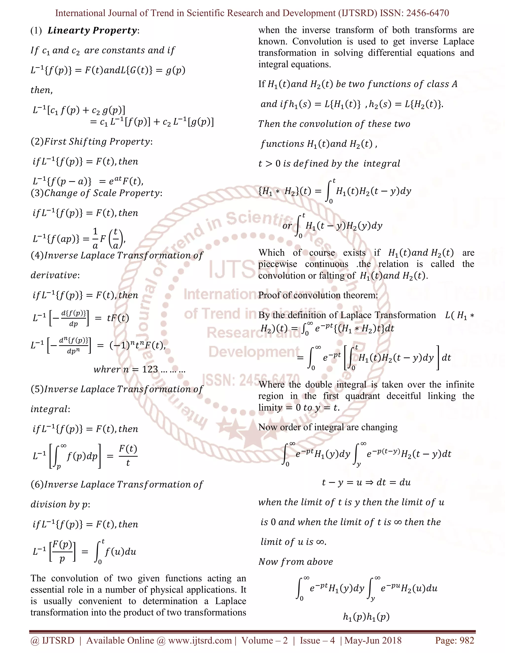 Application of Convolution Theorem | PDF
