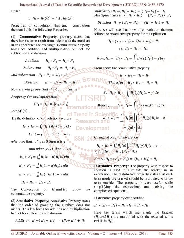 Application of Convolution Theorem | PDF