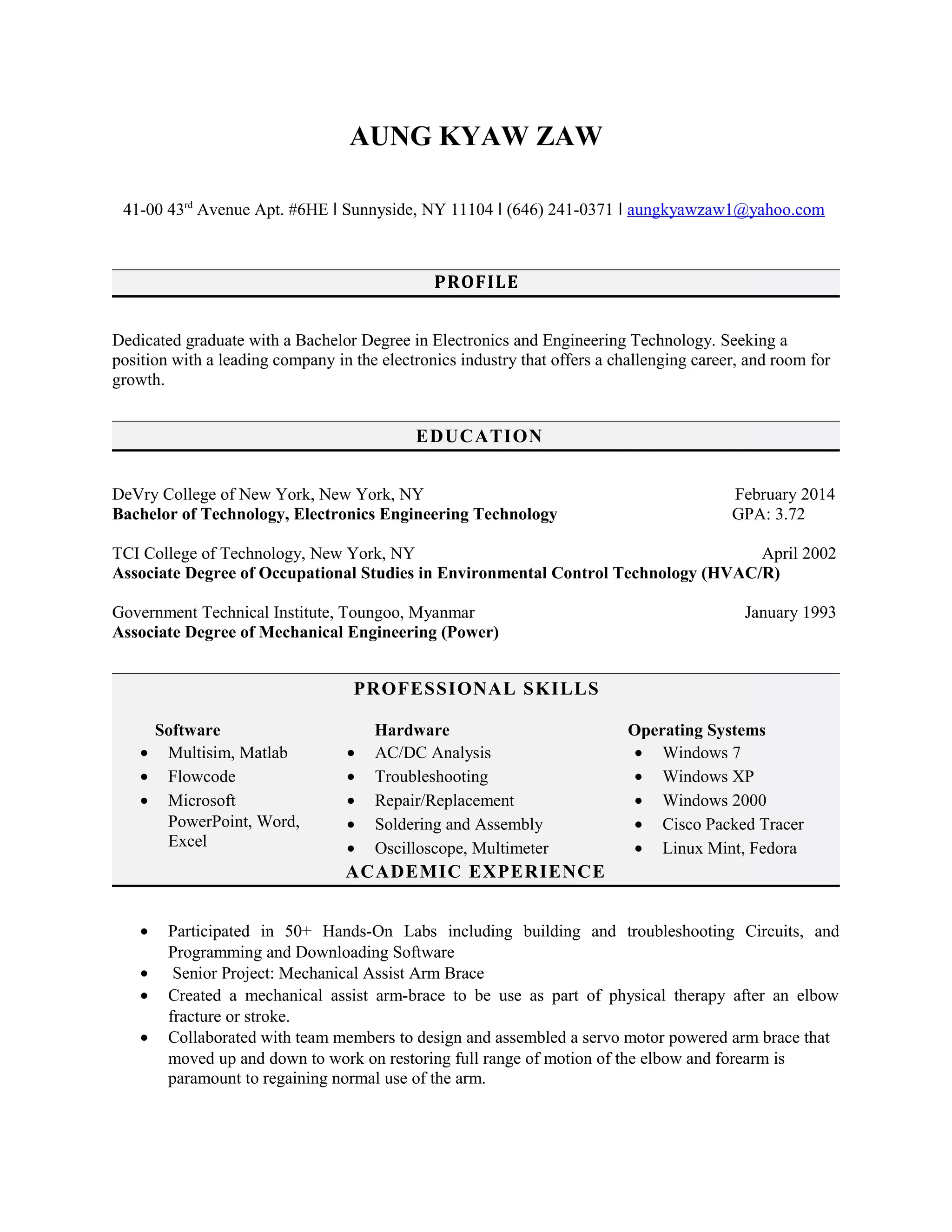 Aung Kyaw Zaw_Resume | PDF