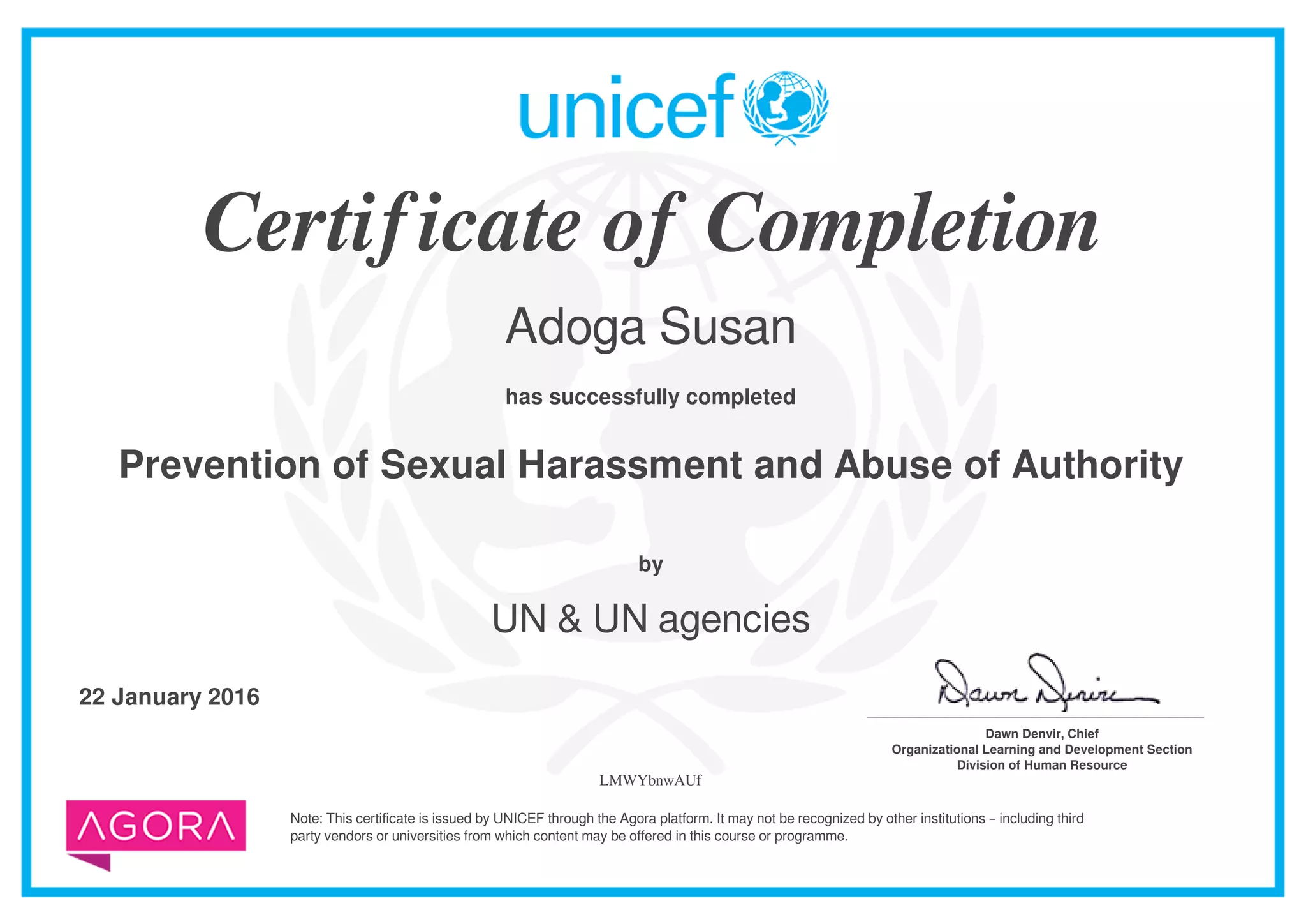 SHAP_Course certificate - Prevention of Sexual Harrassment and Abuse of ...