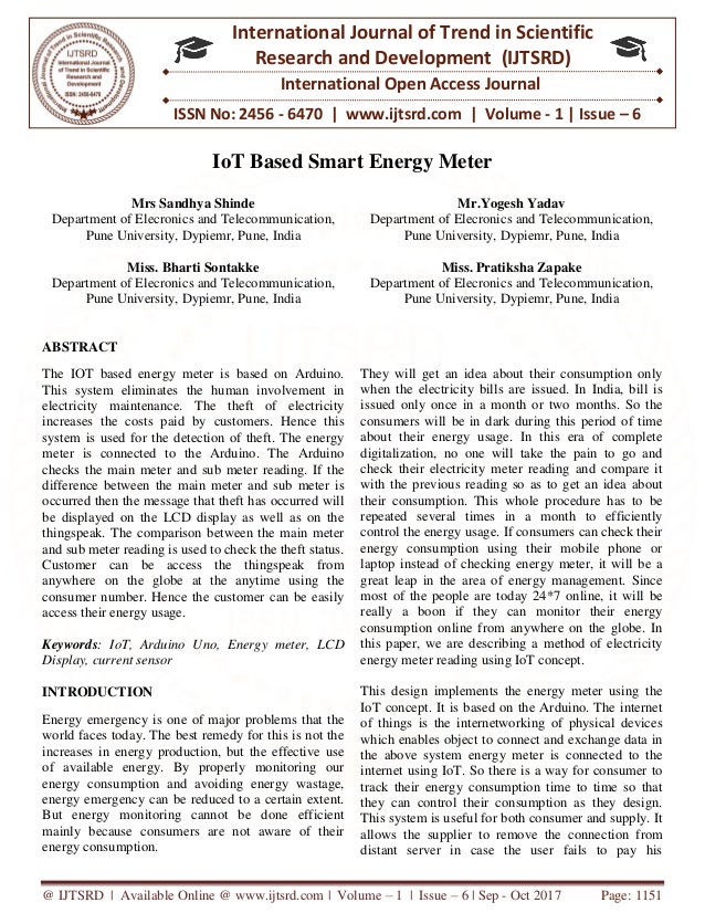 Iot Based Smart Energy Meter