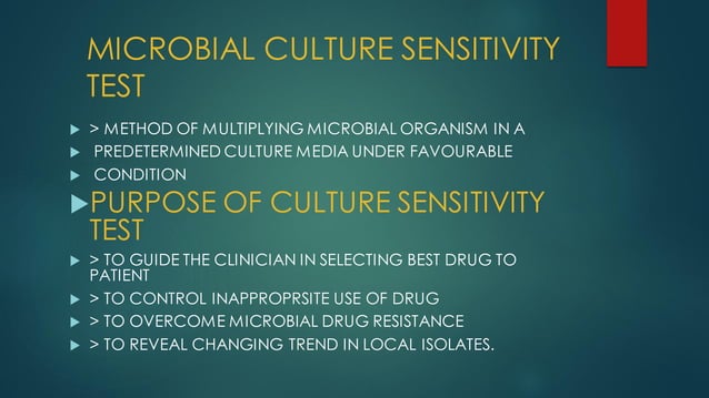 Microbiological culture sensitivity tests | PDF