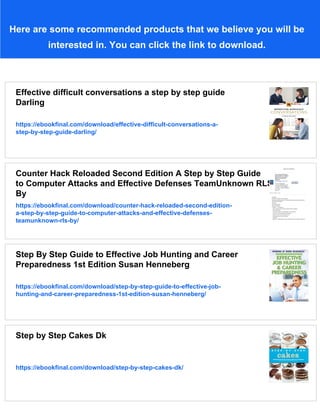 Effective health risk messages a step by step guide Martell | PDF
