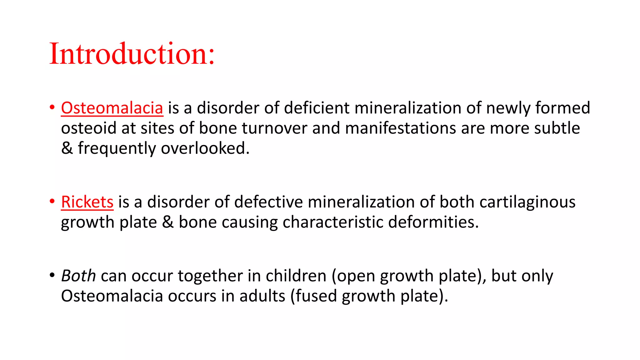 Osteomalacia & Rickets | PPTX | Bone and Joint Conditions | Diseases ...