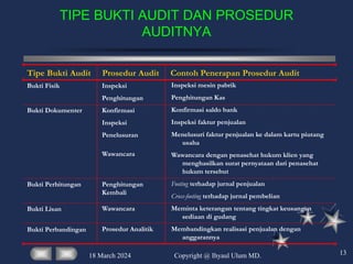tujuan audit bukti audit dan prosedur audit | PPT