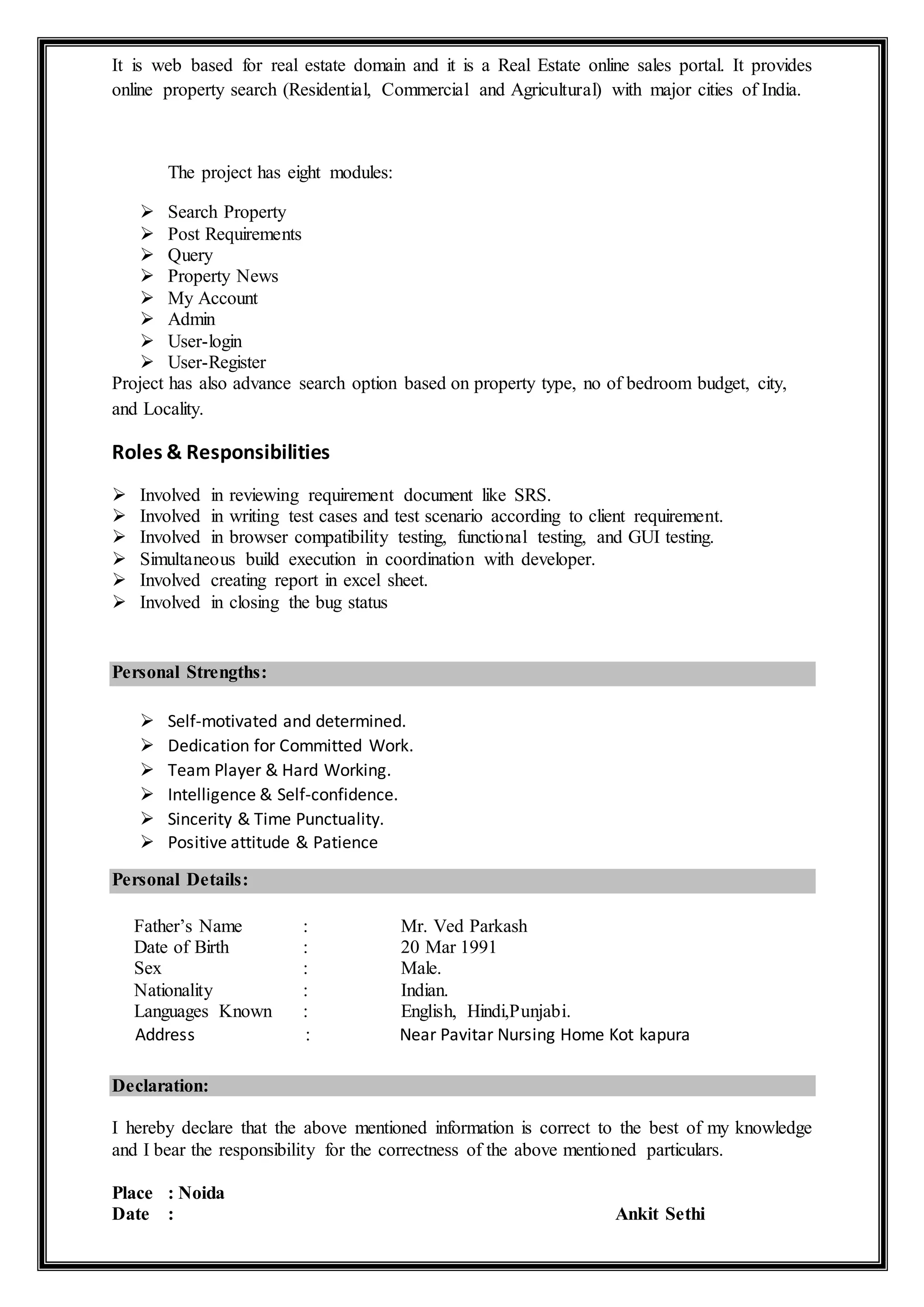 Ankit resume | DOCX