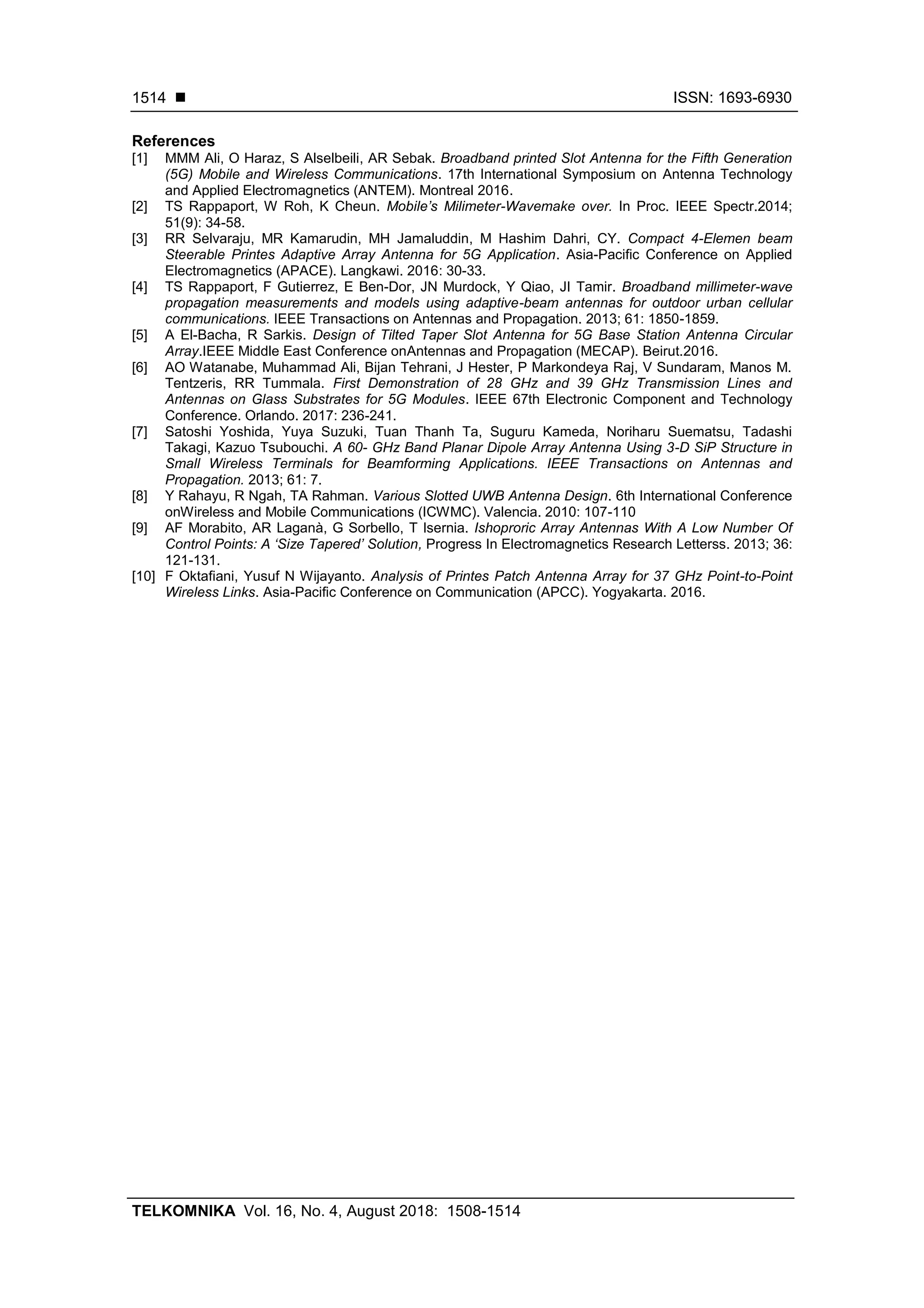 Characteristics MIMO 2x4 Antenna for 5G Communication System | PDF ...