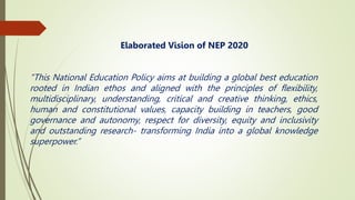 NEP 2020 POLICY INITIATIVES IN INDIA PPT | PPTX