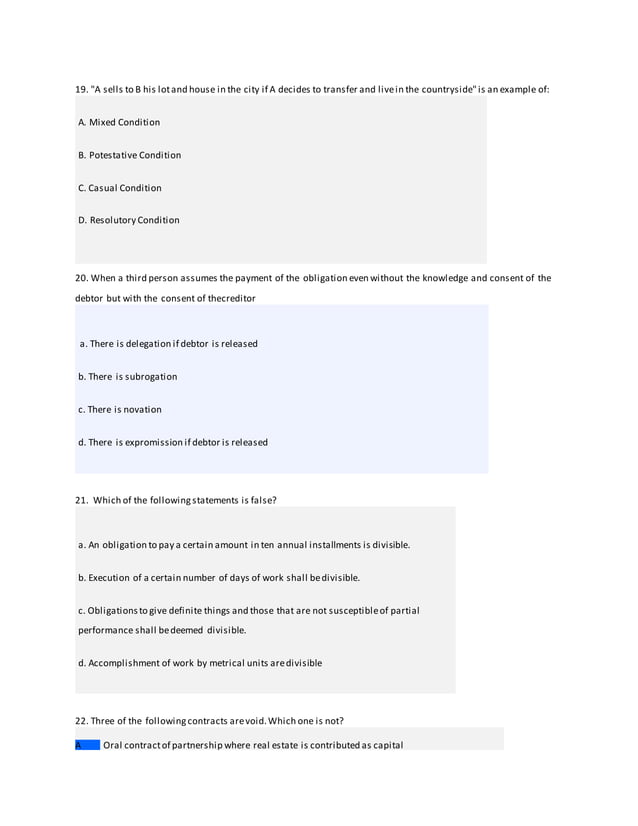 168472356 sample-oblicon-mcqs | DOCX | Law