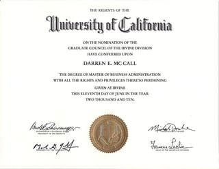 UCI MBA Diploma | PPT