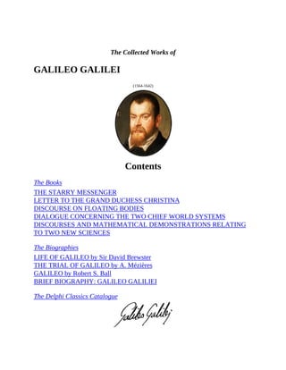 Delphi Collected Works Of Galileo Galilei Galileo Galilei | PDF