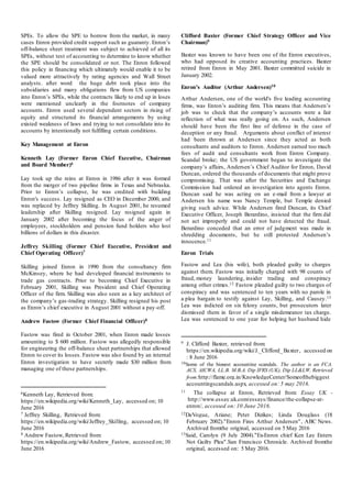 “The Lesson from Enron Case - Moral and Managerial Responsibilities” | PDF