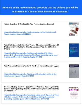 Disorders Of The Foot 8th Edition Paul Frowen Maureen Odonnell | PDF