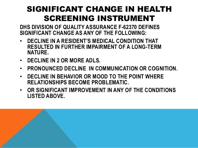 CBRF NEEDS ASSESSMENT