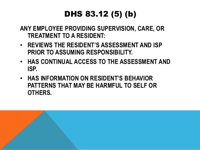 CBRF NEEDS ASSESSMENT