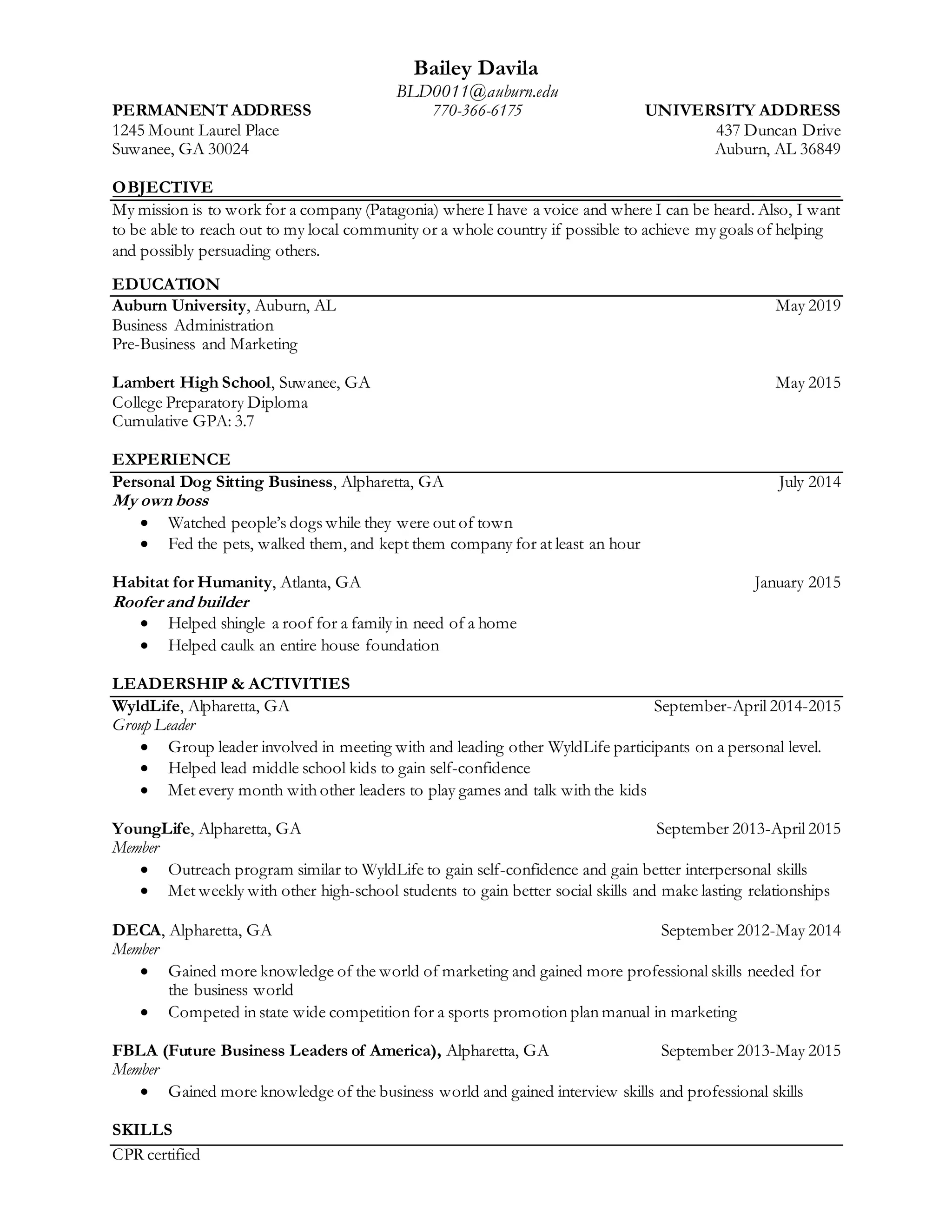 Resume november 2015 | PDF