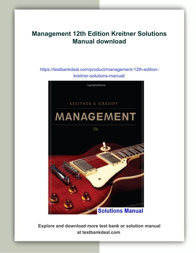 Management 12th Edition Kreitner Solutions Manual | PDF