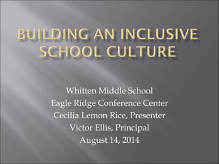 WHITTEN INCLUSION PD WITH COTEACHING | PPT