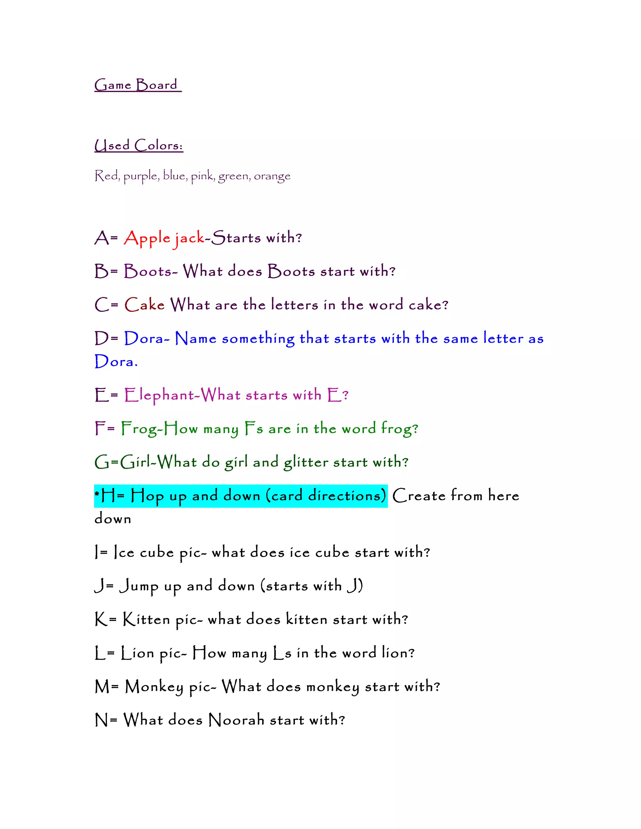 Board game & instructions | PDF