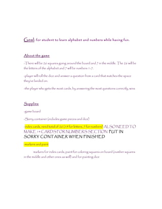 Board game & instructions | PDF