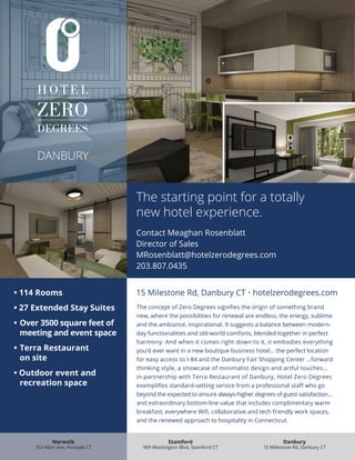 Hotel Zero Degrees Danbury - Launching Fall 2016 | PDF