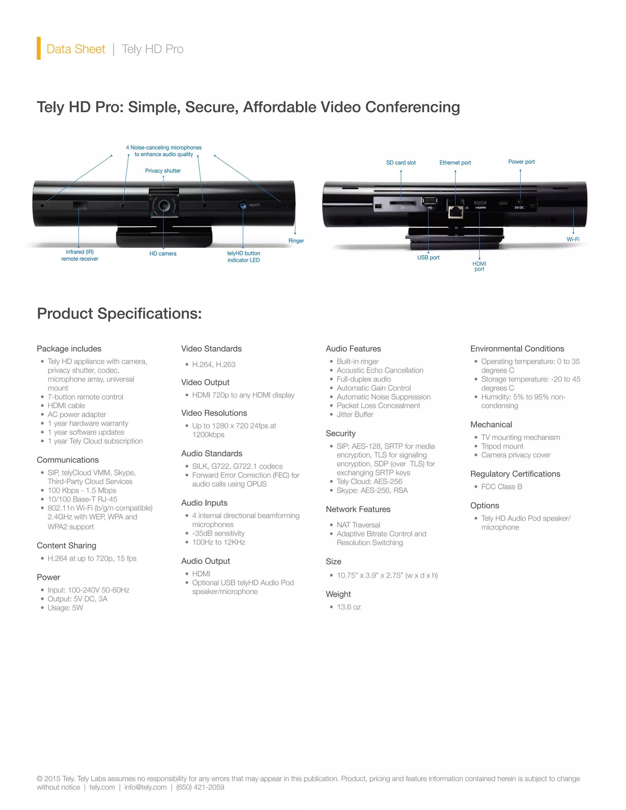 DataSheet-telyHDPro | PDF | Computer Peripherals | Computing