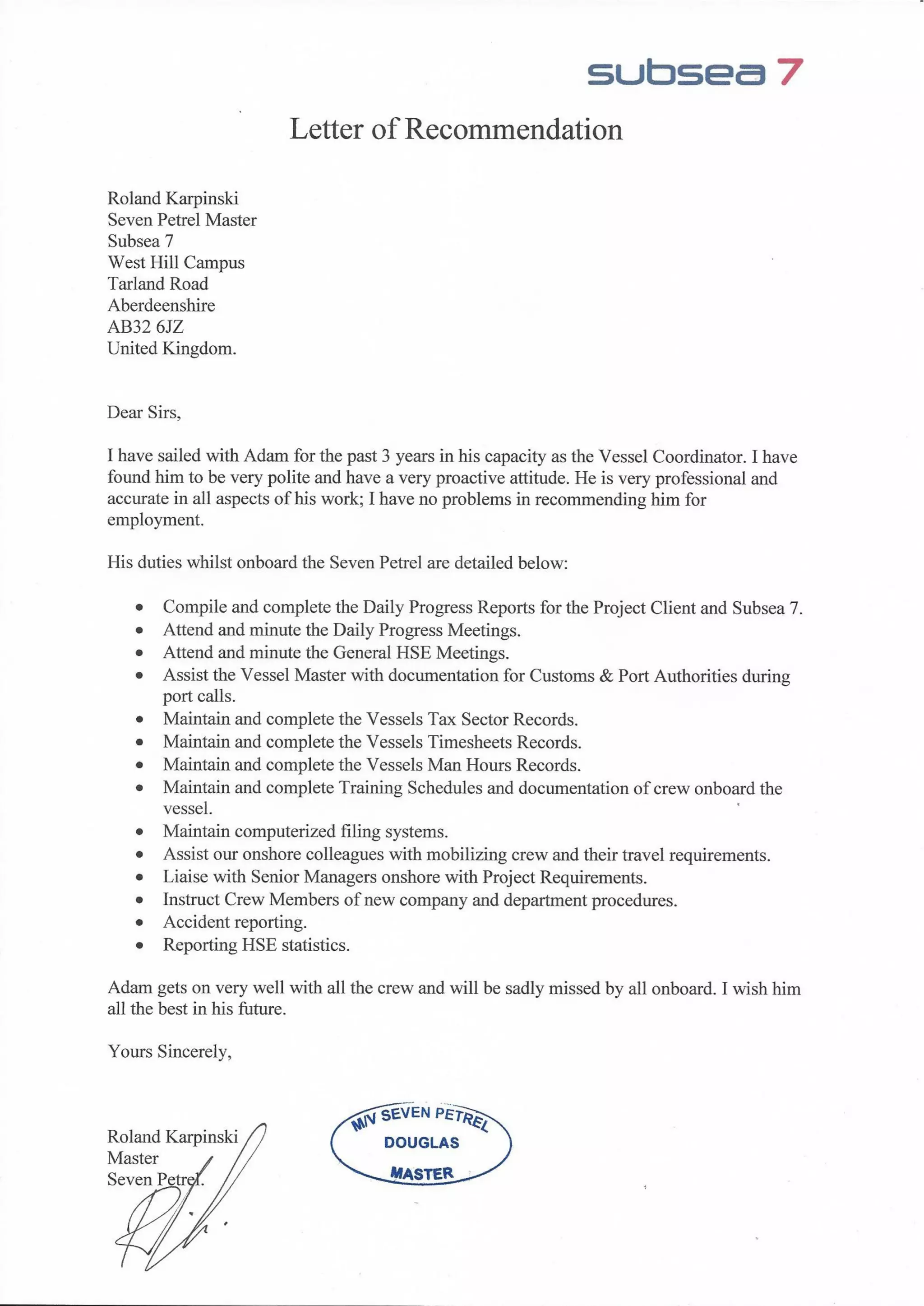 Letter of Recommendation | PDF