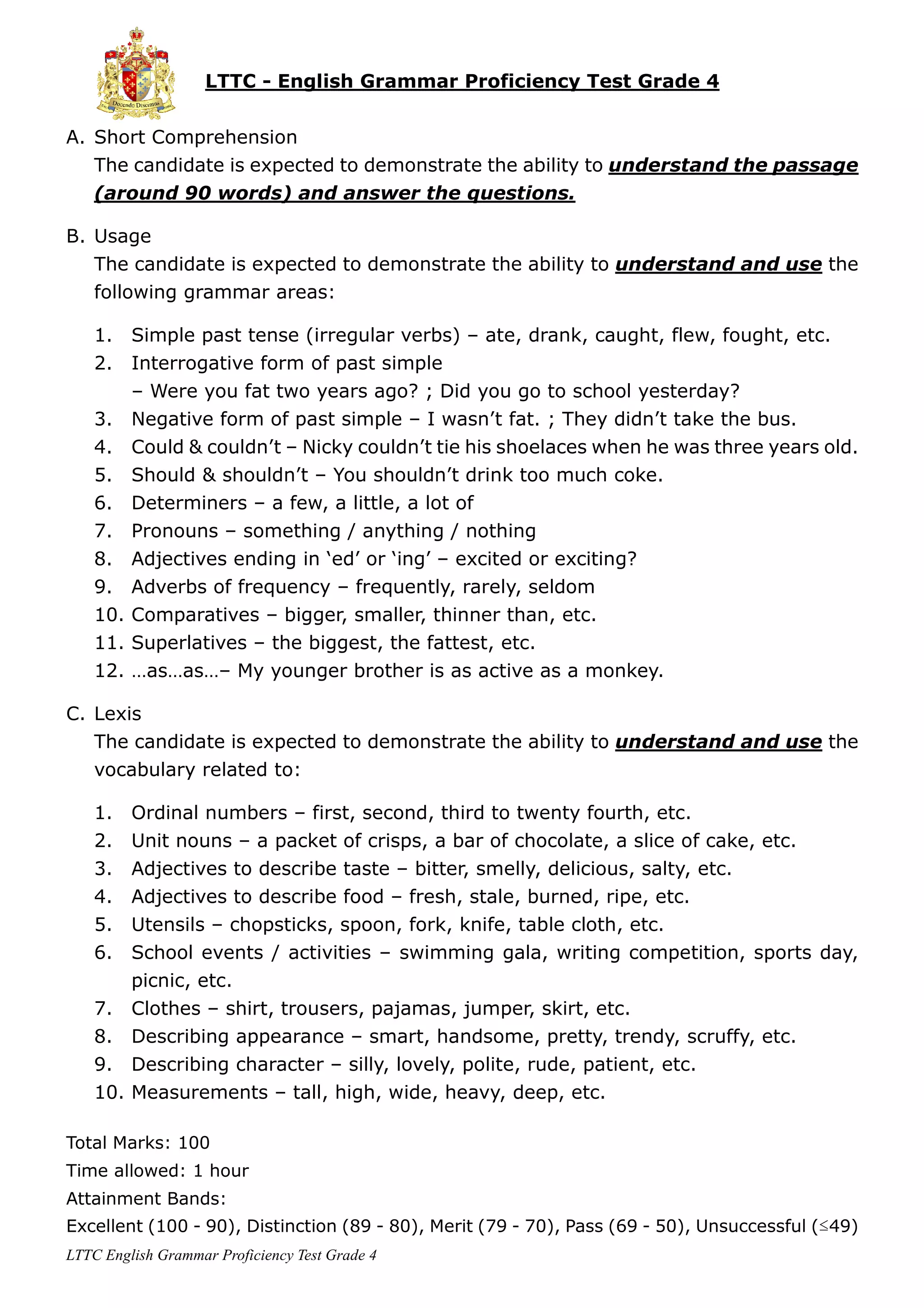 168 lttc grammar sample g4 | PDF