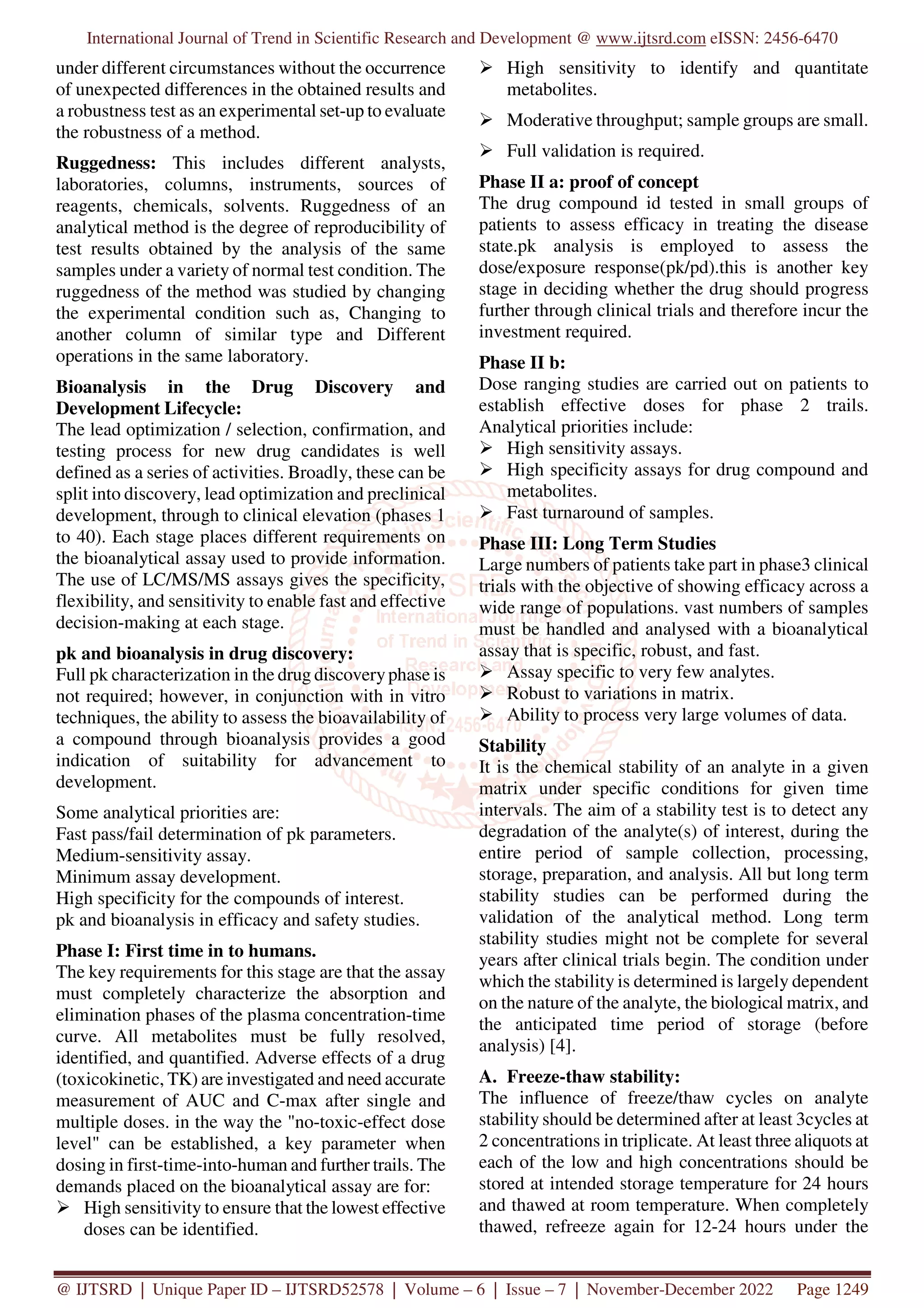 Review On Bioanalytical Method Development In Human Plasma Pdf