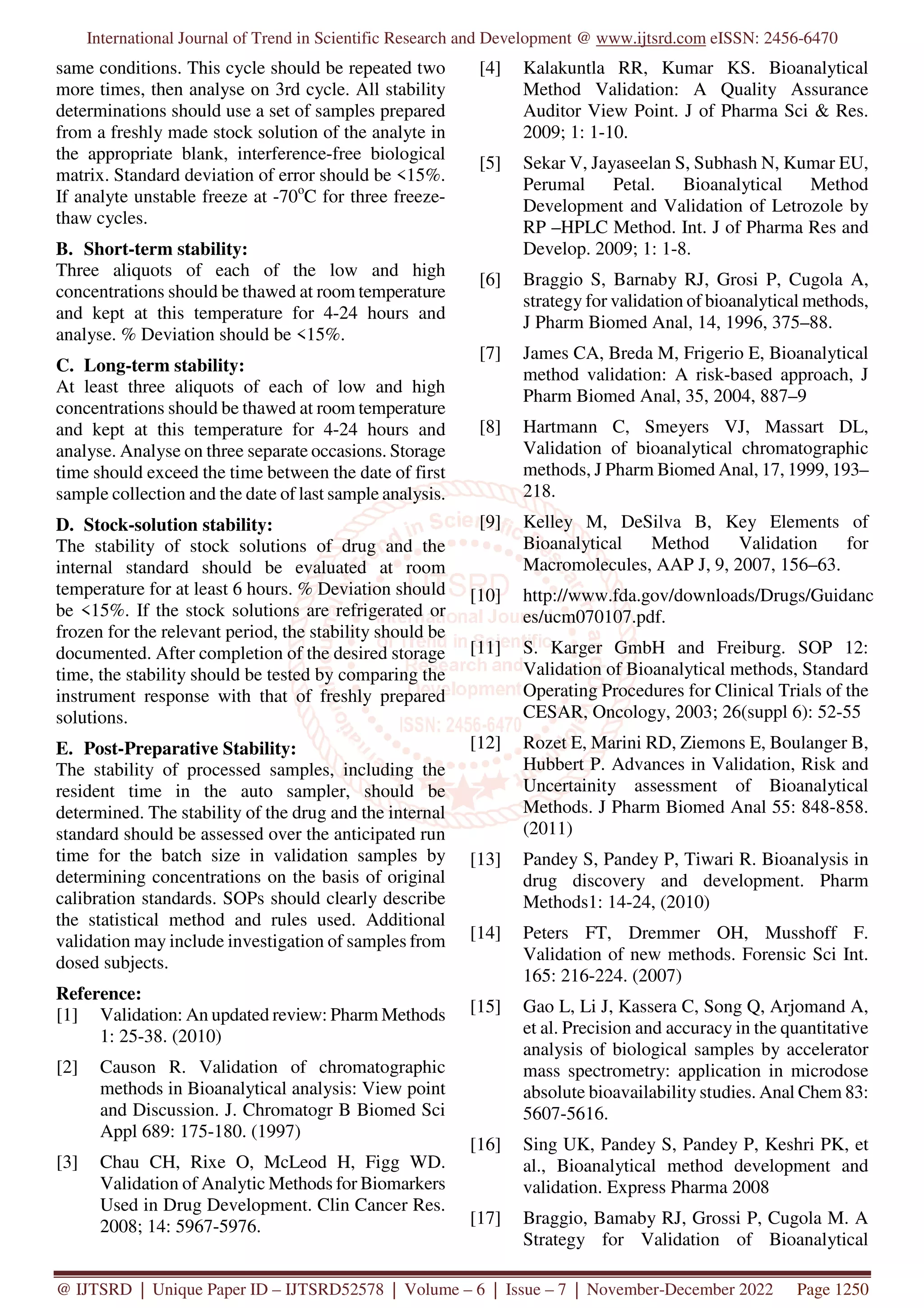 Review On Bioanalytical Method Development In Human Plasma Pdf