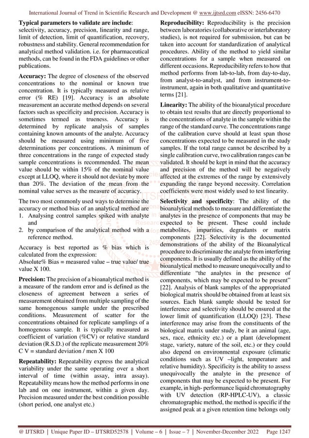 Review On Bioanalytical Method Development In Human Plasma Pdf