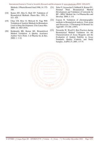 Review on Bioanalytical Method Development in Human Plasma | PDF