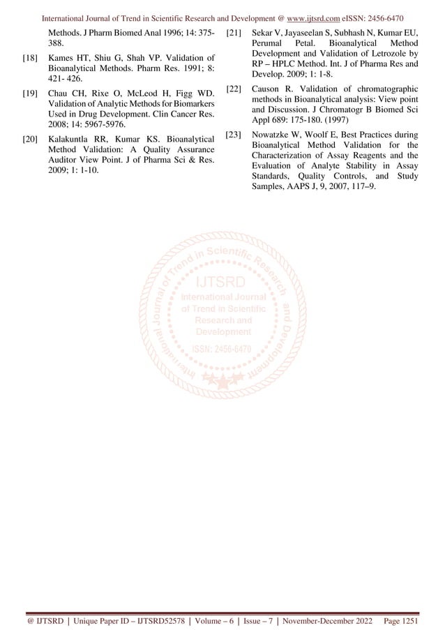 Review On Bioanalytical Method Development In Human Plasma Pdf