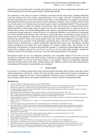 EVALUATION OF BREAST CANCER AND ITS RELATION WITH PERIODONTAL DISEASES ...