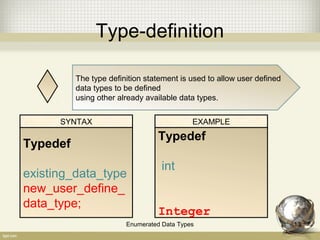 Enumerated data types in C | PPT