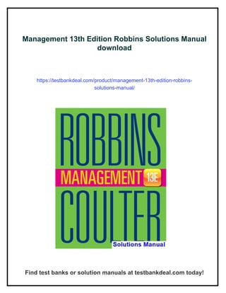 Management 13th Edition Robbins Solutions Manual | PDF