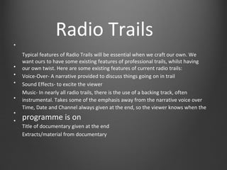 Analysis of Radio Trails | PPT